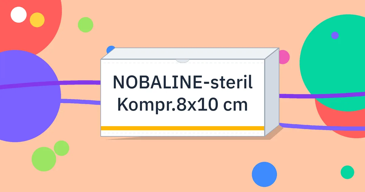 Symbolbild: Packung mit der Aufschrift NOBALINE-steril Kompr.8x10 cm (PZN 16029075) – Verfügbarkeit und Bezug in Apotheken in Frankfurt am Main
