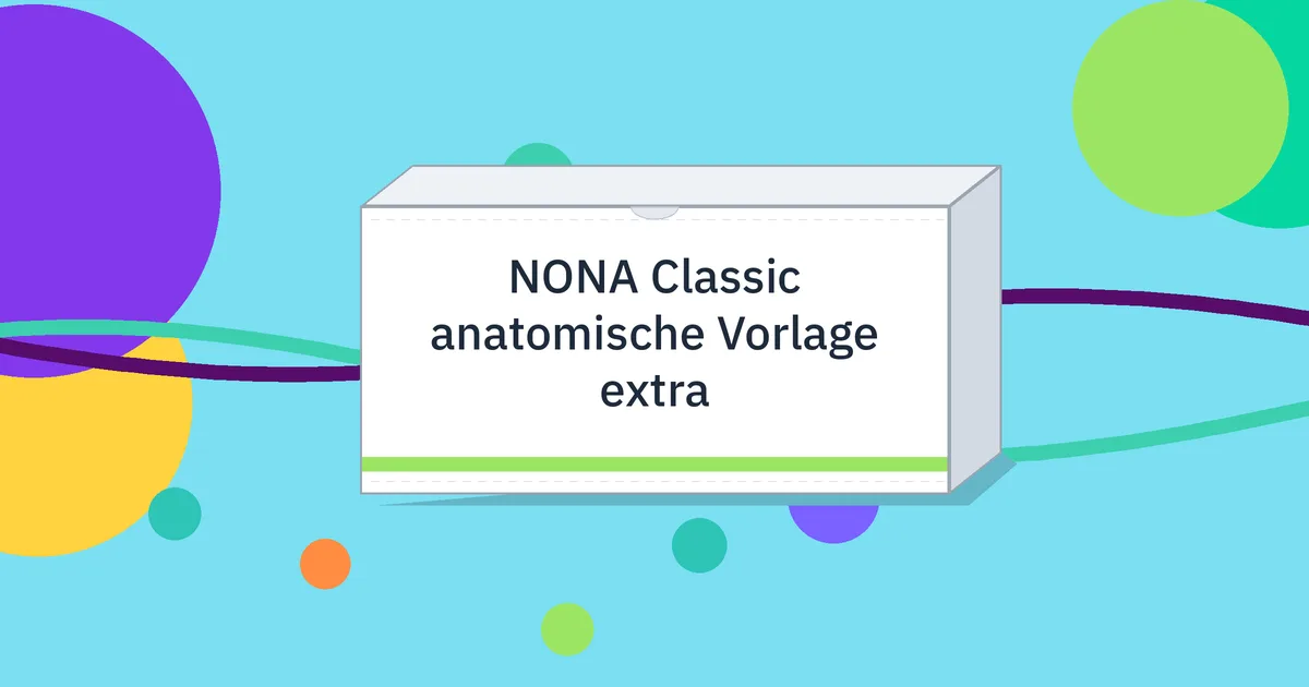 Symbolbild: Packung mit der Aufschrift NONA Classic anatomische Vorlage extra (PZN 12538124) – Verfügbarkeit und Bezug in Apotheken in Frankfurt am Main