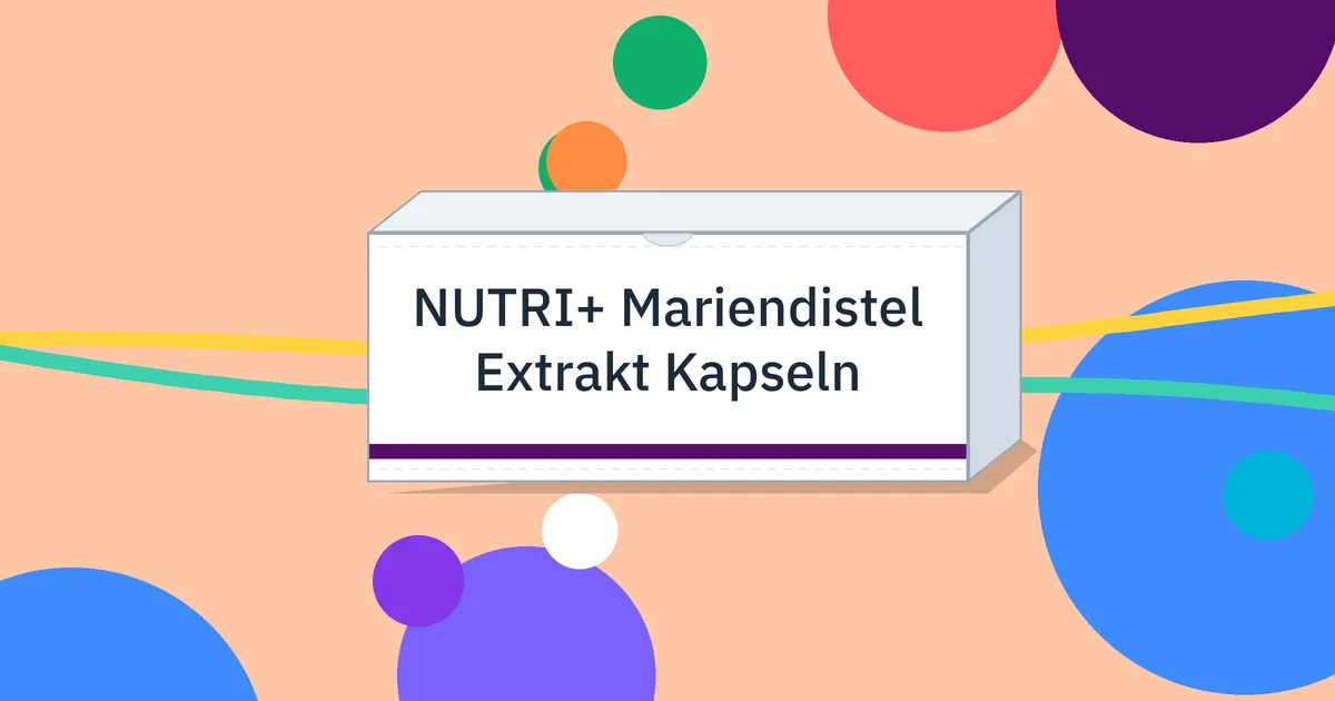 Symbolbild: Packung mit der Aufschrift NUTRI+ Mariendistel Extrakt Kapseln (PZN 19667422) – Verfügbarkeit und Bezug in Apotheken in Frankfurt am Main