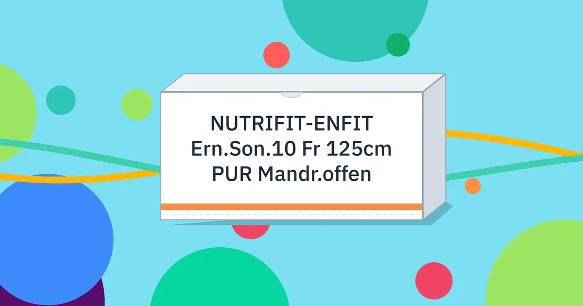 Symbolbild: Packung mit der Aufschrift NUTRIFIT-ENFIT Ern.Son.10 Fr 125cm PUR Mandr.offen (PZN 14174330) – Verfügbarkeit und Bezug in Apotheken in Frankfurt am Main