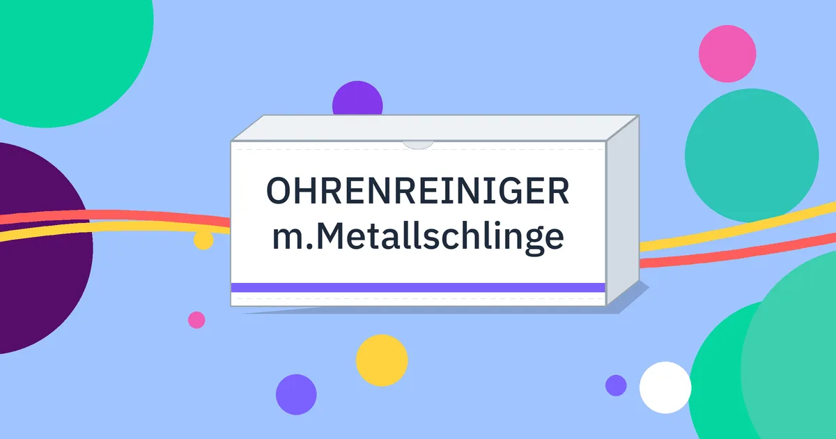 Symbolbild: Packung mit der Aufschrift OHRENREINIGER m.Metallschlinge (PZN 00065198) – Verfügbarkeit und Bezug in Apotheken in Frankfurt am Main