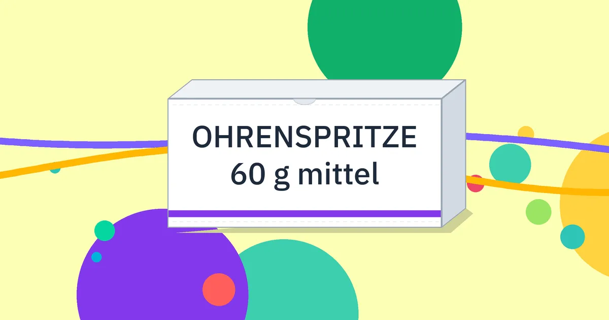 Symbolbild: Packung mit der Aufschrift OHRENSPRITZE 60 g mittel (PZN 04945192) – Verfügbarkeit und Bezug in Apotheken in Frankfurt am Main
