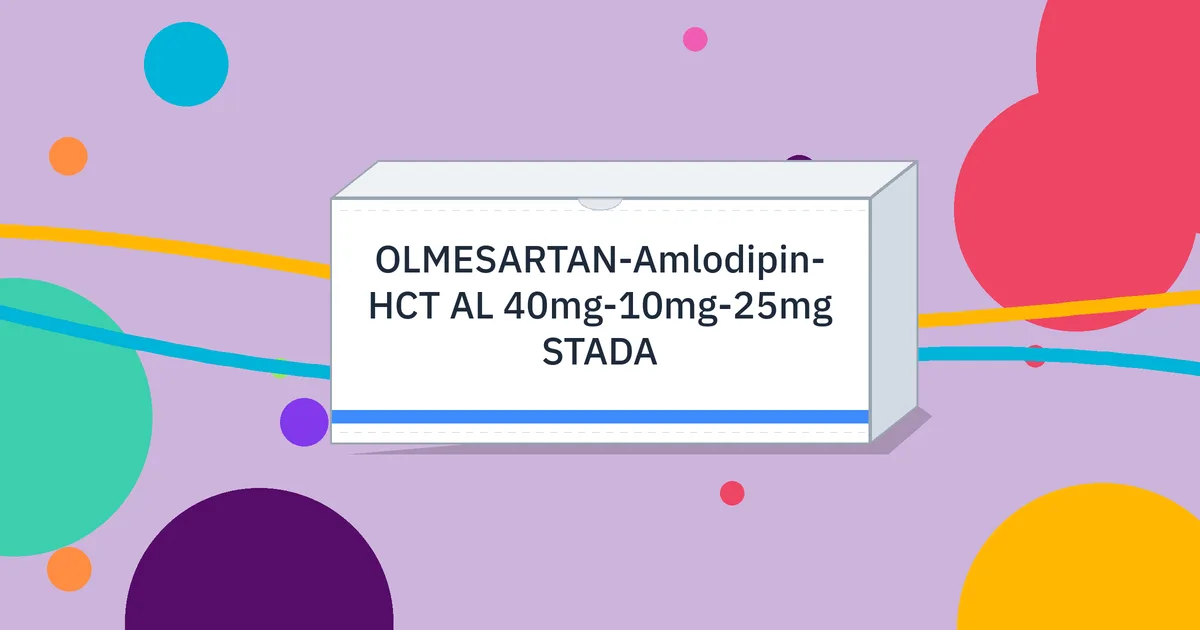 Symbolbild: Packung mit der Aufschrift OLMESARTAN-Amlodipin-HCT AL 40mg-10mg-25mg STADA (PZN 20088669) – Verfügbarkeit und Bezug in Apotheken in Frankfurt am Main
