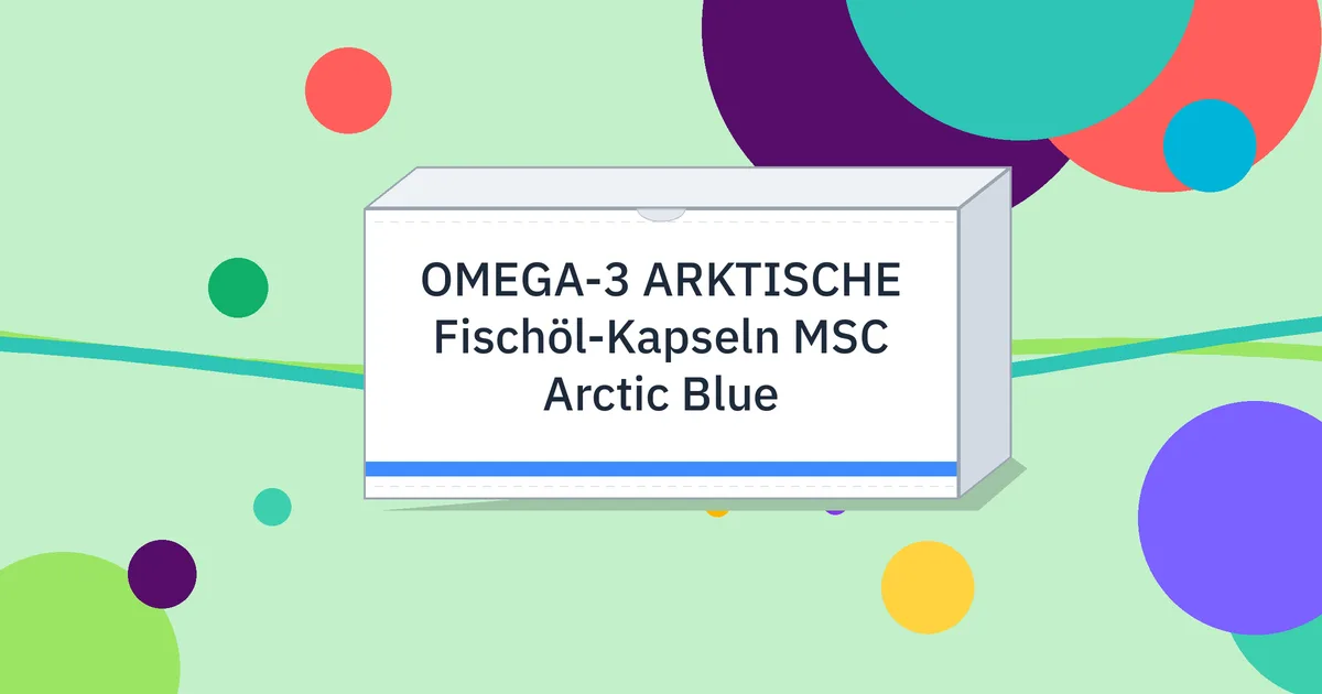 Symbolbild: Packung mit der Aufschrift OMEGA-3 ARKTISCHE Fischöl-Kapseln MSC Arctic Blue (PZN 16782708) – Verfügbarkeit und Bezug in Apotheken in Frankfurt am Main