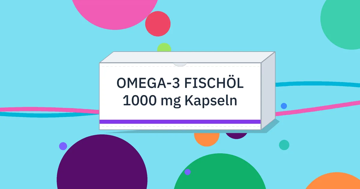 Symbolbild: Packung mit der Aufschrift OMEGA-3 FISCHÖL 1000 mg Kapseln (PZN 18880527) – Verfügbarkeit und Bezug in Apotheken in Frankfurt am Main