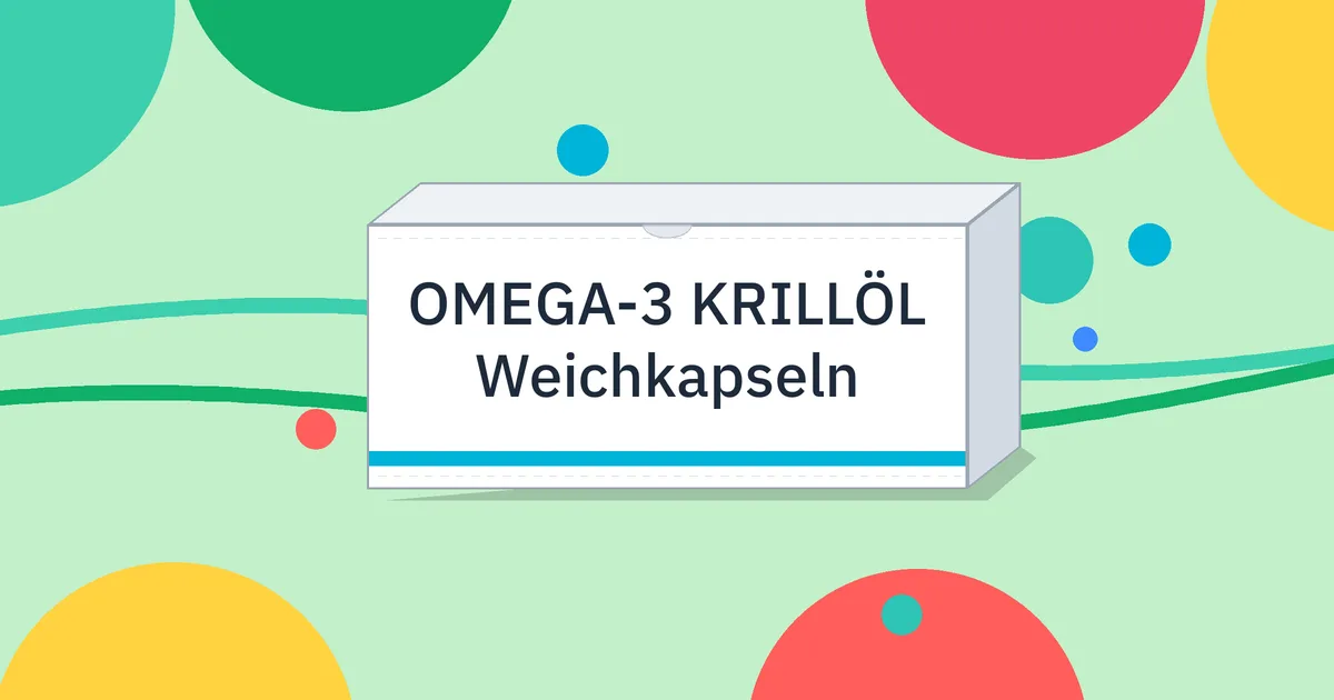 Symbolbild: Packung mit der Aufschrift OMEGA-3 KRILLÖL Weichkapseln (PZN 18426194) – Verfügbarkeit und Bezug in Apotheken in Frankfurt am Main