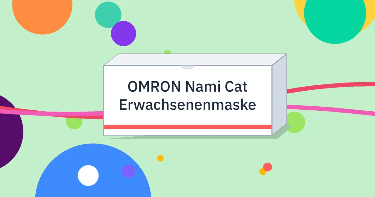 Symbolbild: Packung mit der Aufschrift OMRON Nami Cat Erwachsenenmaske (PZN 16896547) – Verfügbarkeit und Bezug in Apotheken in Frankfurt am Main