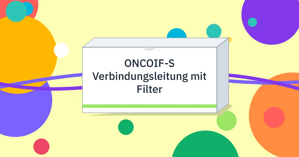 Symbolbild: Packung mit der Aufschrift ONCOIF-S Verbindungsleitung mit Filter (PZN 19466511) – Verfügbarkeit und Bezug in Apotheken in Frankfurt am Main