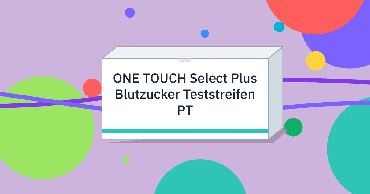 Symbolbild: Packung mit der Aufschrift ONE TOUCH Select Plus Blutzucker Teststreifen PT (PZN 11565797) – Verfügbarkeit und Bezug in Apotheken in Frankfurt am Main