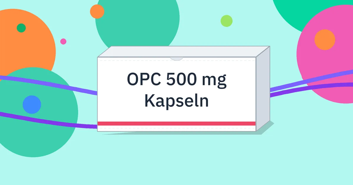 Symbolbild: Packung mit der Aufschrift OPC 500 mg Kapseln (PZN 11112245) – Verfügbarkeit und Bezug in Apotheken in Frankfurt am Main