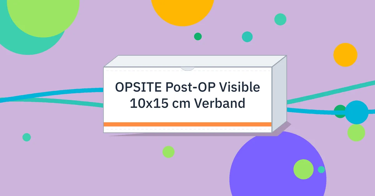 Symbolbild: Packung mit der Aufschrift OPSITE Post-OP Visible 10x15 cm Verband (PZN 00919306) – Verfügbarkeit und Bezug in Apotheken in Frankfurt am Main