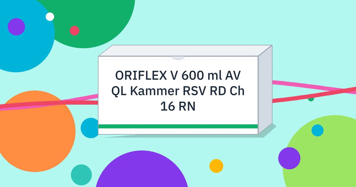 Symbolbild: Packung mit der Aufschrift ORIFLEX V 600 ml AV QL Kammer RSV RD Ch 16 RN (PZN 17485409) – Verfügbarkeit und Bezug in Apotheken in Frankfurt am Main