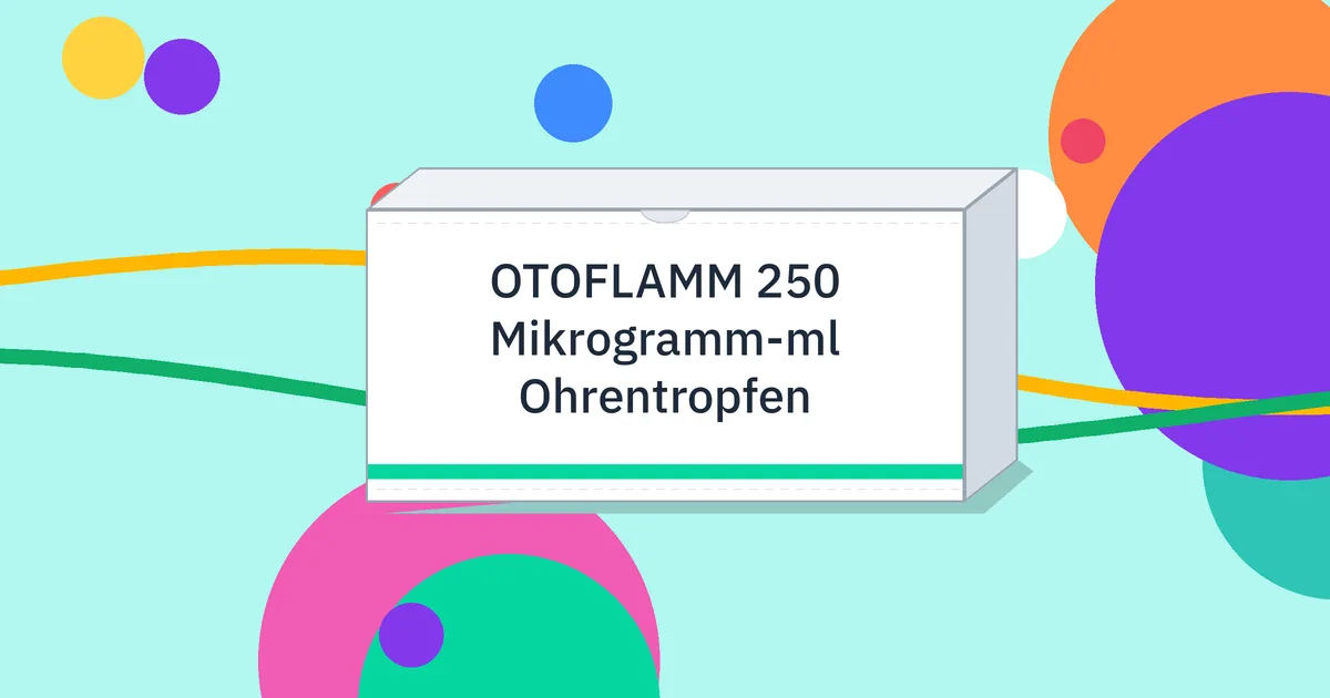 Symbolbild: Packung mit der Aufschrift OTOFLAMM 250 Mikrogramm-ml Ohrentropfen (PZN 11143263) – Verfügbarkeit und Bezug in Apotheken in Frankfurt am Main