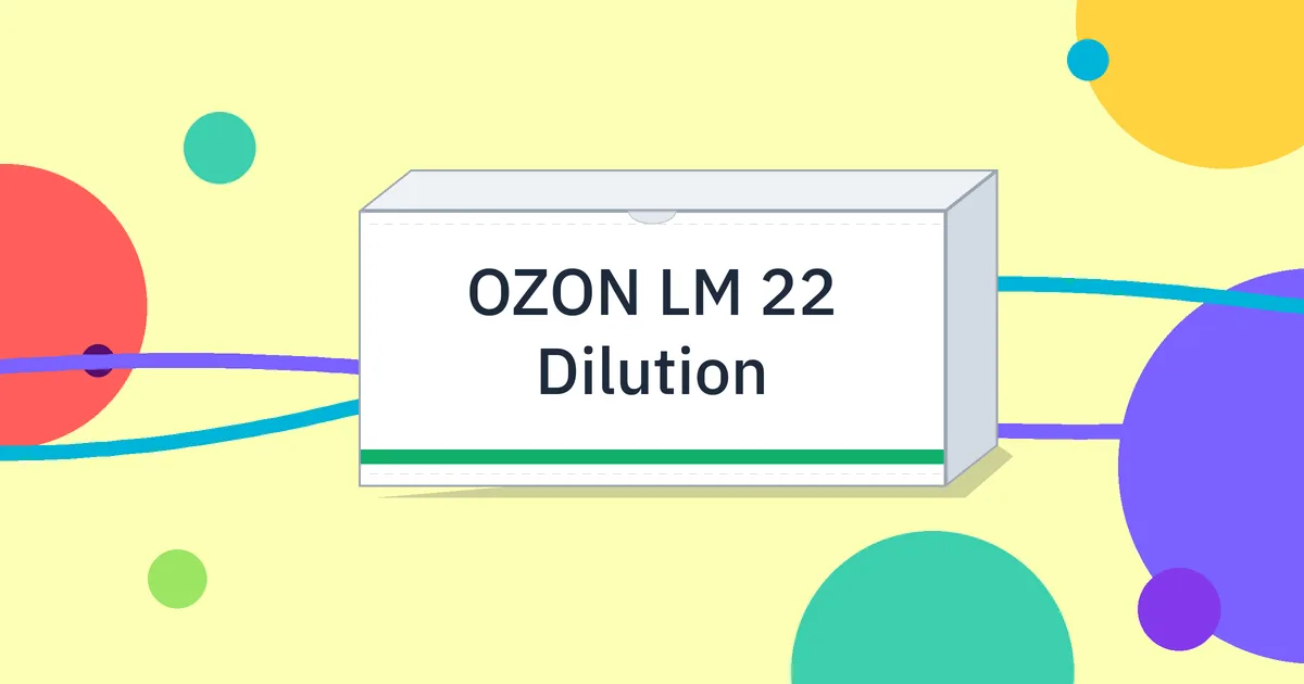 Symbolbild: Packung mit der Aufschrift OZON LM 22 Dilution (PZN 12974581) – Verfügbarkeit und Bezug in Apotheken in Frankfurt am Main