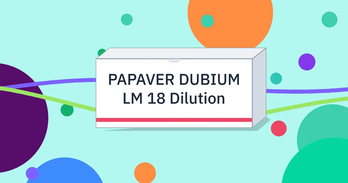 Symbolbild: Packung mit der Aufschrift PAPAVER DUBIUM LM 18 Dilution (PZN 13630866) – Verfügbarkeit und Bezug in Apotheken in Frankfurt am Main