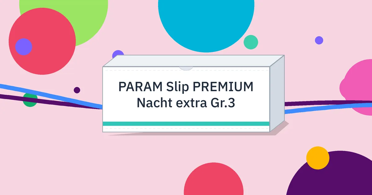 Symbolbild: Packung mit der Aufschrift PARAM Slip PREMIUM Nacht extra Gr.3 (PZN 02395304) – Verfügbarkeit und Bezug in Apotheken in Frankfurt am Main