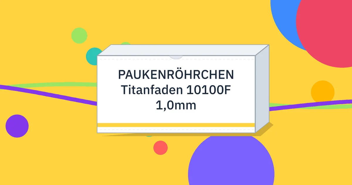 Symbolbild: Packung mit der Aufschrift PAUKENRÖHRCHEN Titanfaden 10100F 1,0mm (PZN 00911032) – Verfügbarkeit und Bezug in Apotheken in Frankfurt am Main
