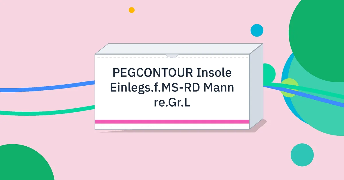 Symbolbild: Packung mit der Aufschrift PEGCONTOUR Insole Einlegs.f.MS-RD Mann re.Gr.L (PZN 14255933) – Verfügbarkeit und Bezug in Apotheken in Frankfurt am Main