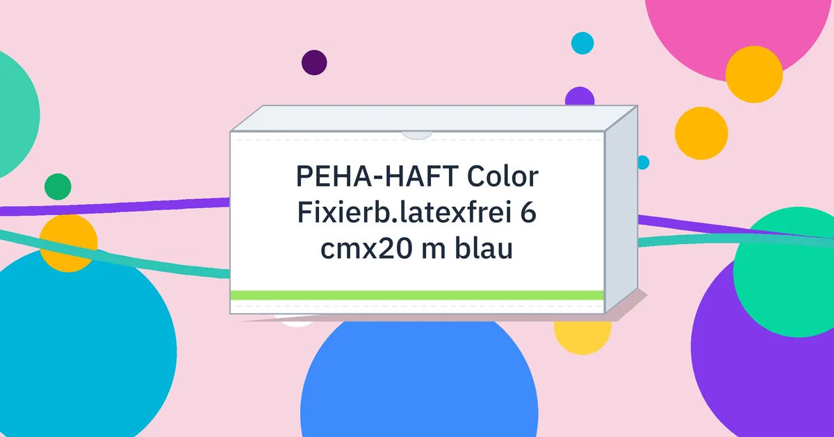 Symbolbild: Packung mit der Aufschrift PEHA-HAFT Color Fixierb.latexfrei 6 cmx20 m blau (PZN 16799206) – Verfügbarkeit und Bezug in Apotheken in Frankfurt am Main
