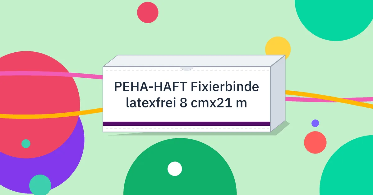 Symbolbild: Packung mit der Aufschrift PEHA-HAFT Fixierbinde latexfrei 8 cmx21 m (PZN 19767655) – Verfügbarkeit und Bezug in Apotheken in Frankfurt am Main