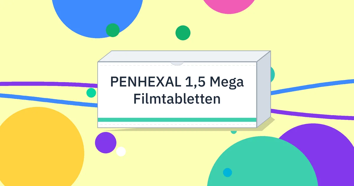 Symbolbild: Packung mit der Aufschrift PENHEXAL 1,5 Mega Filmtabletten (PZN 08437156) – Verfügbarkeit und Bezug in Apotheken in Frankfurt am Main