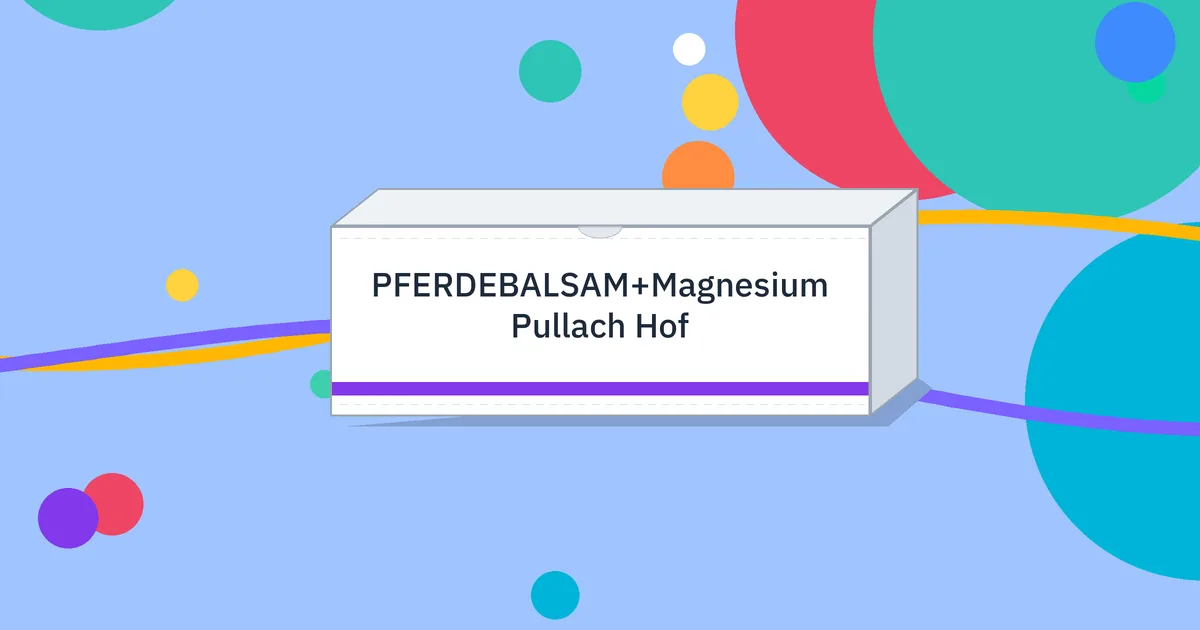 Symbolbild: Packung mit der Aufschrift PFERDEBALSAM+Magnesium Pullach Hof (PZN 16619658) – Verfügbarkeit und Bezug in Apotheken in Frankfurt am Main