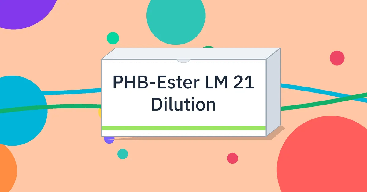 Symbolbild: Packung mit der Aufschrift PHB-Ester LM 21 Dilution (PZN 12978225) – Verfügbarkeit und Bezug in Apotheken in Frankfurt am Main