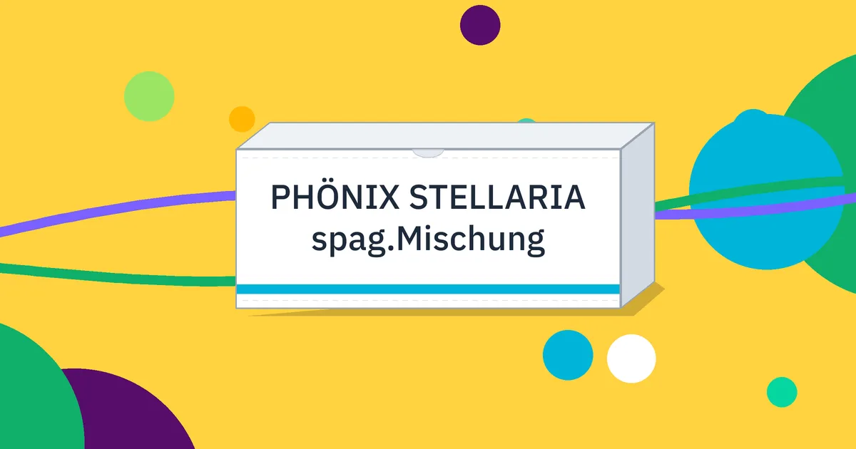 Symbolbild: Packung mit der Aufschrift PHÖNIX STELLARIA spag.Mischung (PZN 04223783) – Verfügbarkeit und Bezug in Apotheken in Frankfurt am Main