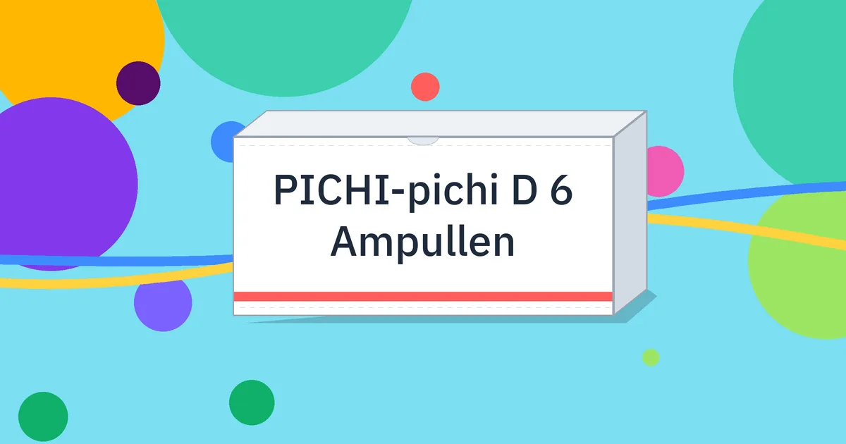 Symbolbild: Packung mit der Aufschrift PICHI-pichi D 6 Ampullen (PZN 11707702) – Verfügbarkeit und Bezug in Apotheken in Frankfurt am Main