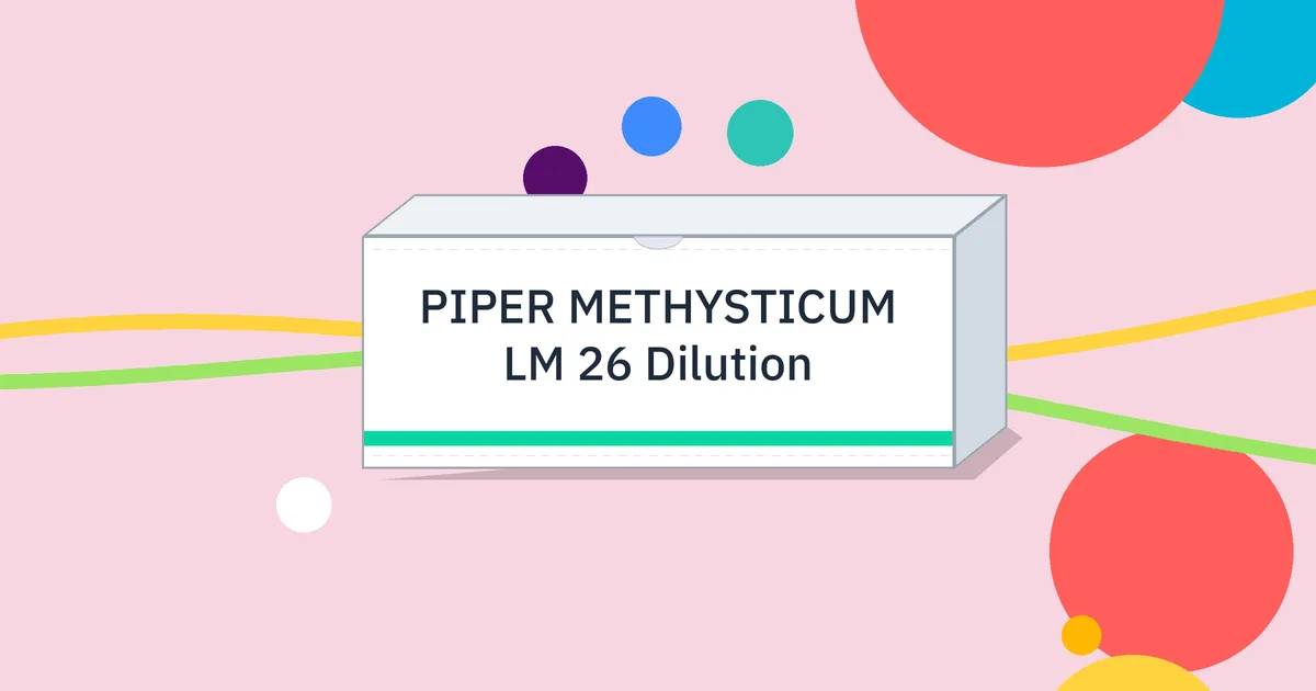 Symbolbild: Packung mit der Aufschrift PIPER METHYSTICUM LM 26 Dilution (PZN 13643596) – Verfügbarkeit und Bezug in Apotheken in Frankfurt am Main
