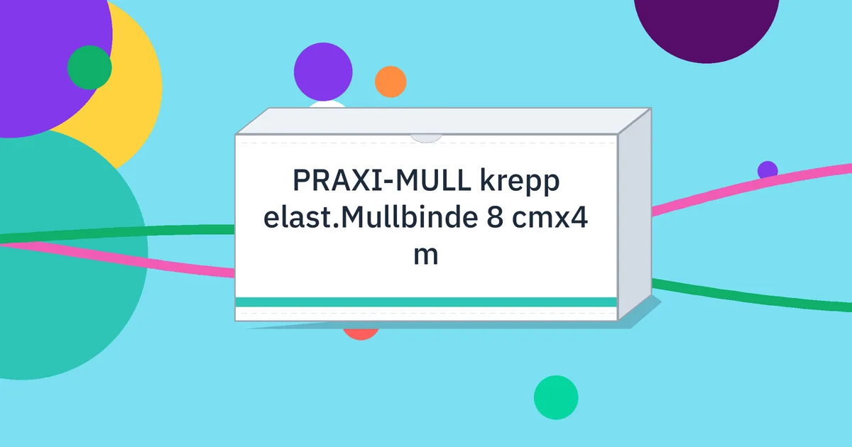 Symbolbild: Packung mit der Aufschrift PRAXI-MULL krepp elast.Mullbinde 8 cmx4 m (PZN 12827420) – Verfügbarkeit und Bezug in Apotheken in Frankfurt am Main