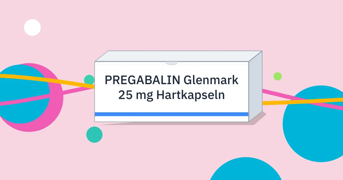 Symbolbild: Packung mit der Aufschrift PREGABALIN Glenmark 25 mg Hartkapseln (PZN 17536880) – Verfügbarkeit und Bezug in Apotheken in Frankfurt am Main