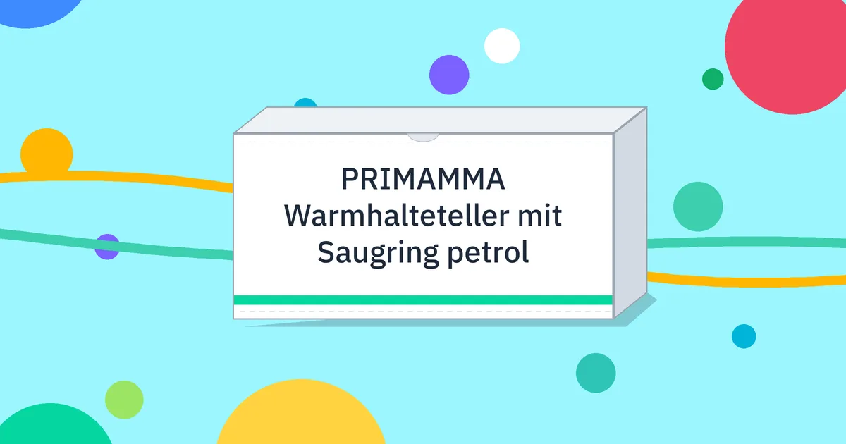 Symbolbild: Packung mit der Aufschrift PRIMAMMA Warmhalteteller mit Saugring petrol (PZN 12665472) – Verfügbarkeit und Bezug in Apotheken in Frankfurt am Main