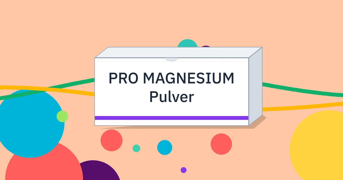 Symbolbild: Packung mit der Aufschrift PRO MAGNESIUM Pulver (PZN 20358146) – Verfügbarkeit und Bezug in Apotheken in Frankfurt am Main
