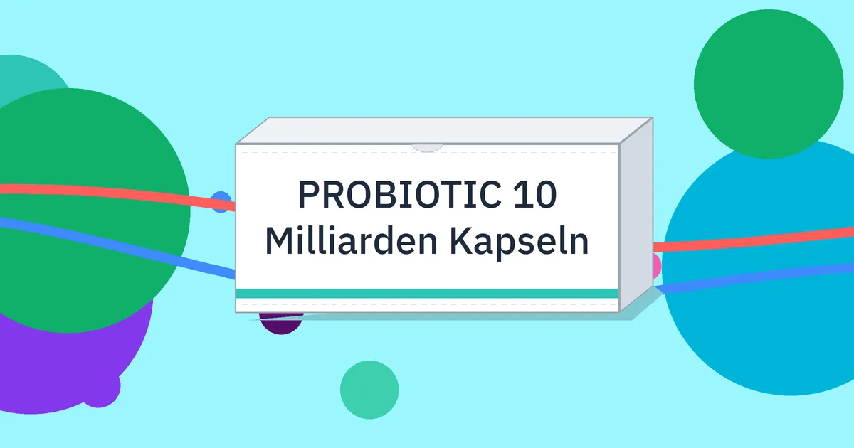 Symbolbild: Packung mit der Aufschrift PROBIOTIC 10 Milliarden Kapseln (PZN 18225113) – Verfügbarkeit und Bezug in Apotheken in Frankfurt am Main