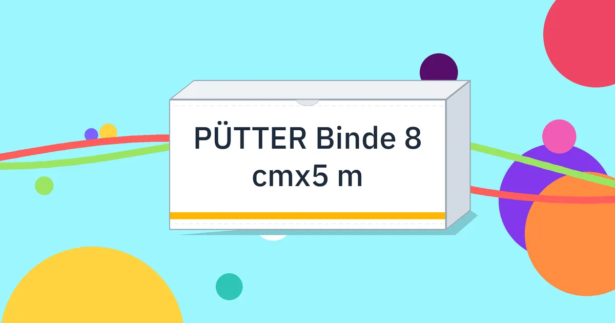 Symbolbild: Packung mit der Aufschrift PÜTTER Binde 8 cmx5 m (PZN 17842275) – Verfügbarkeit und Bezug in Apotheken in Frankfurt am Main