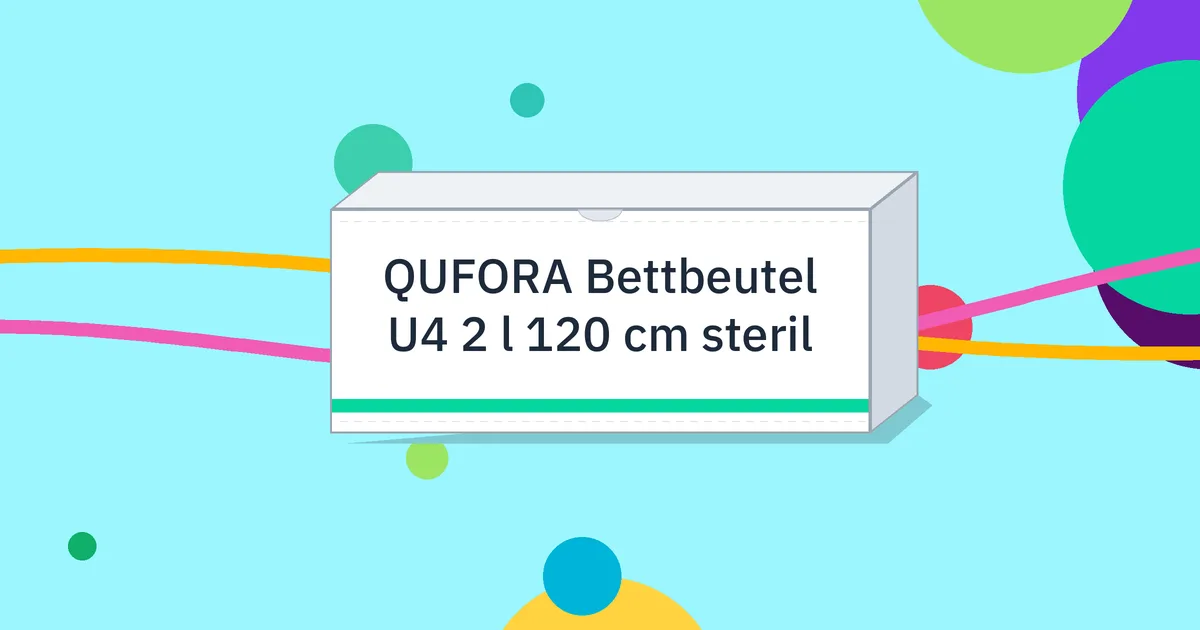 Symbolbild: Packung mit der Aufschrift QUFORA Bettbeutel U4 2 l 120 cm steril (PZN 14037857) – Verfügbarkeit und Bezug in Apotheken in Frankfurt am Main