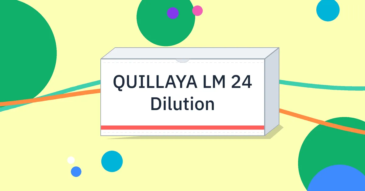 Symbolbild: Packung mit der Aufschrift QUILLAYA LM 24 Dilution (PZN 13675171) – Verfügbarkeit und Bezug in Apotheken in Frankfurt am Main