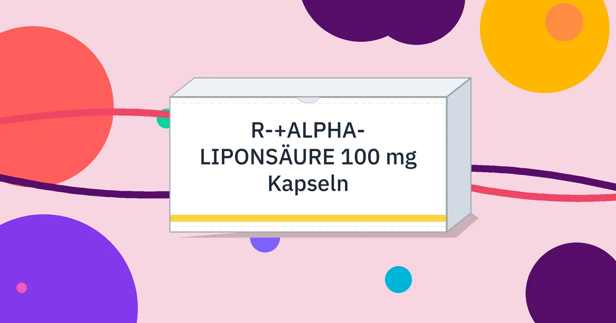 Symbolbild: Packung mit der Aufschrift R-+ALPHA-LIPONSÄURE 100 mg Kapseln (PZN 15265744) – Verfügbarkeit und Bezug in Apotheken in Frankfurt am Main