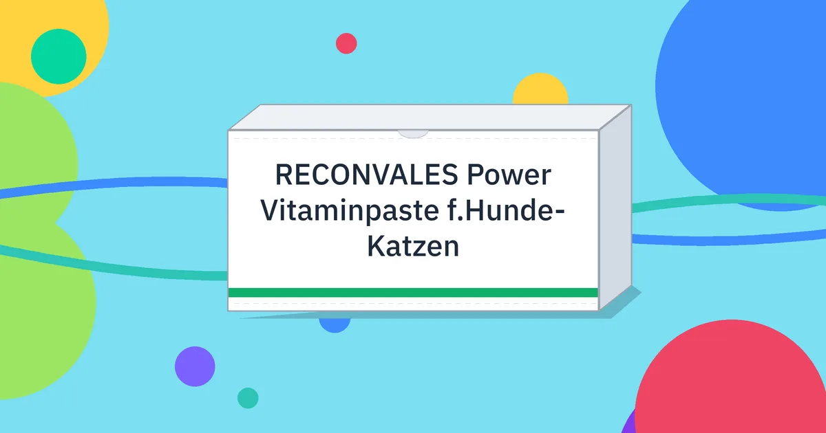 Symbolbild: Packung mit der Aufschrift RECONVALES Power Vitaminpaste f.Hunde-Katzen (PZN 13882071) – Verfügbarkeit und Bezug in Apotheken in Frankfurt am Main