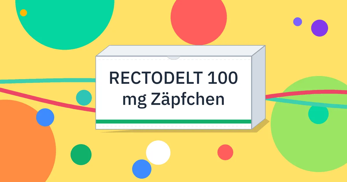 Symbolbild: Packung mit der Aufschrift RECTODELT 100 mg Zäpfchen (PZN 04796645) – Verfügbarkeit und Bezug in Apotheken in Frankfurt am Main