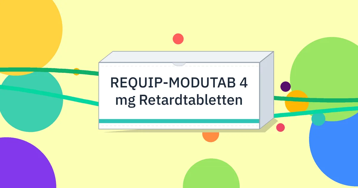 Symbolbild: Packung mit der Aufschrift REQUIP-MODUTAB 4 mg Retardtabletten (PZN 04078329) – Verfügbarkeit und Bezug in Apotheken in Frankfurt am Main