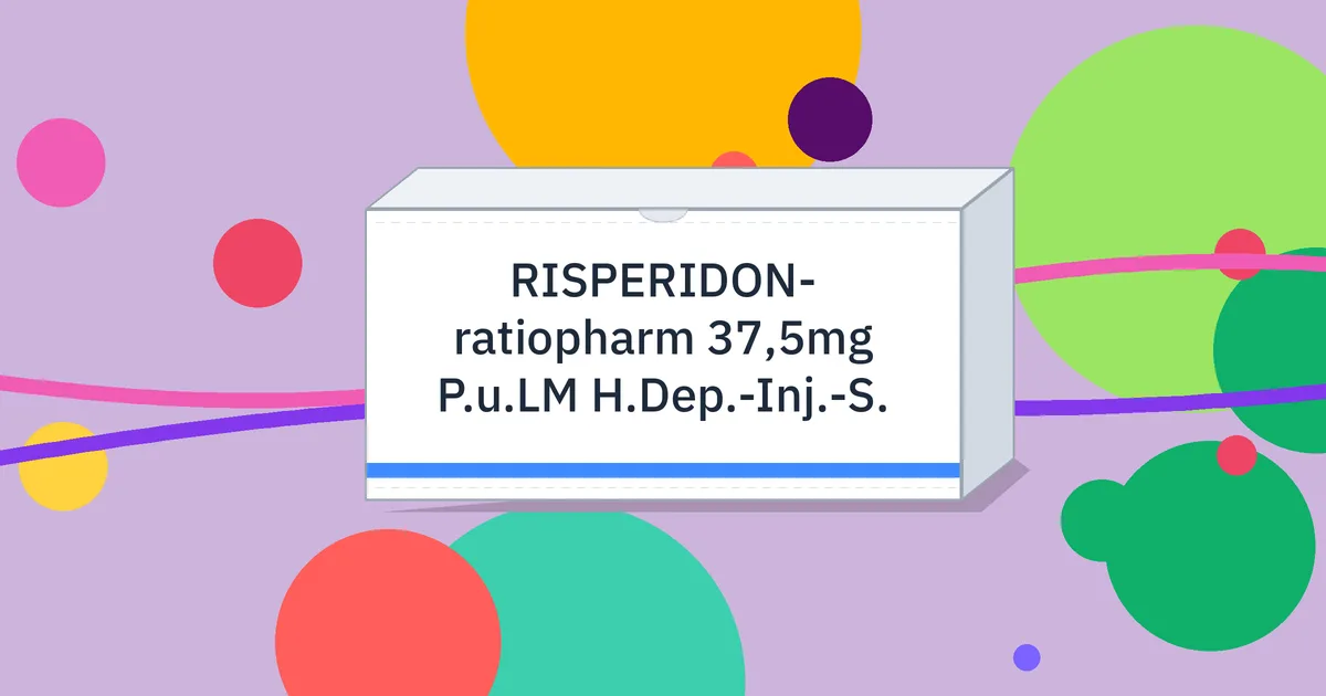 Symbolbild: Packung mit der Aufschrift RISPERIDON-ratiopharm 37,5mg P.u.LM H.Dep.-Inj.-S. (PZN 16233002) – Verfügbarkeit und Bezug in Apotheken in Frankfurt am Main