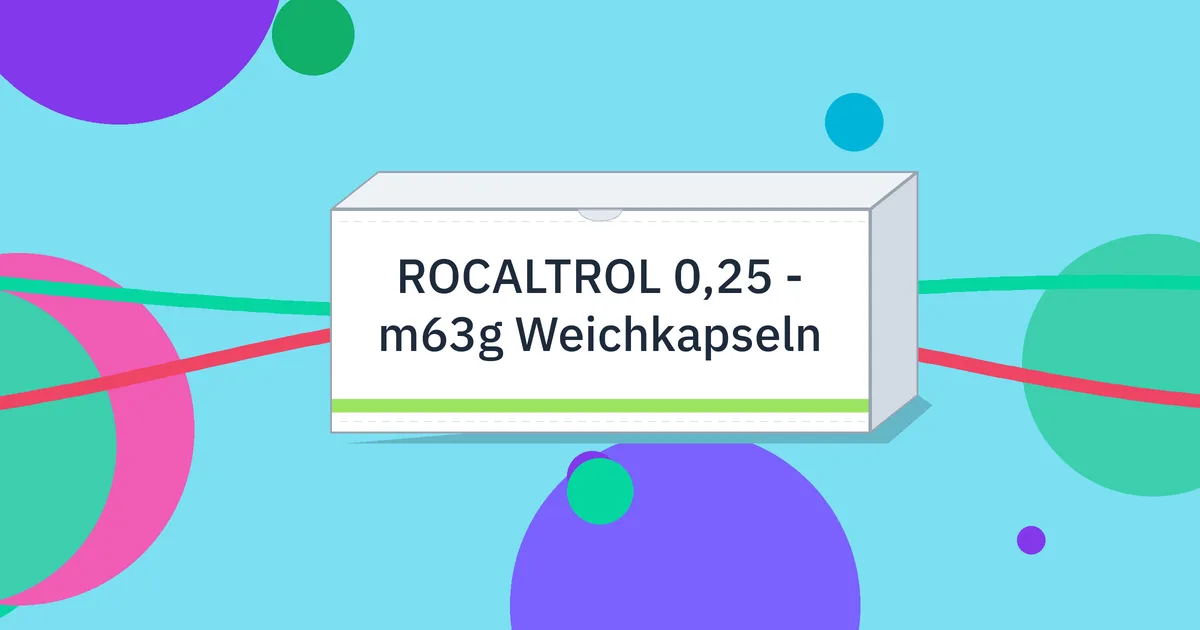 Symbolbild: Packung mit der Aufschrift ROCALTROL 0,25 -m63g Weichkapseln (PZN 01415973) – Verfügbarkeit und Bezug in Apotheken in Frankfurt am Main