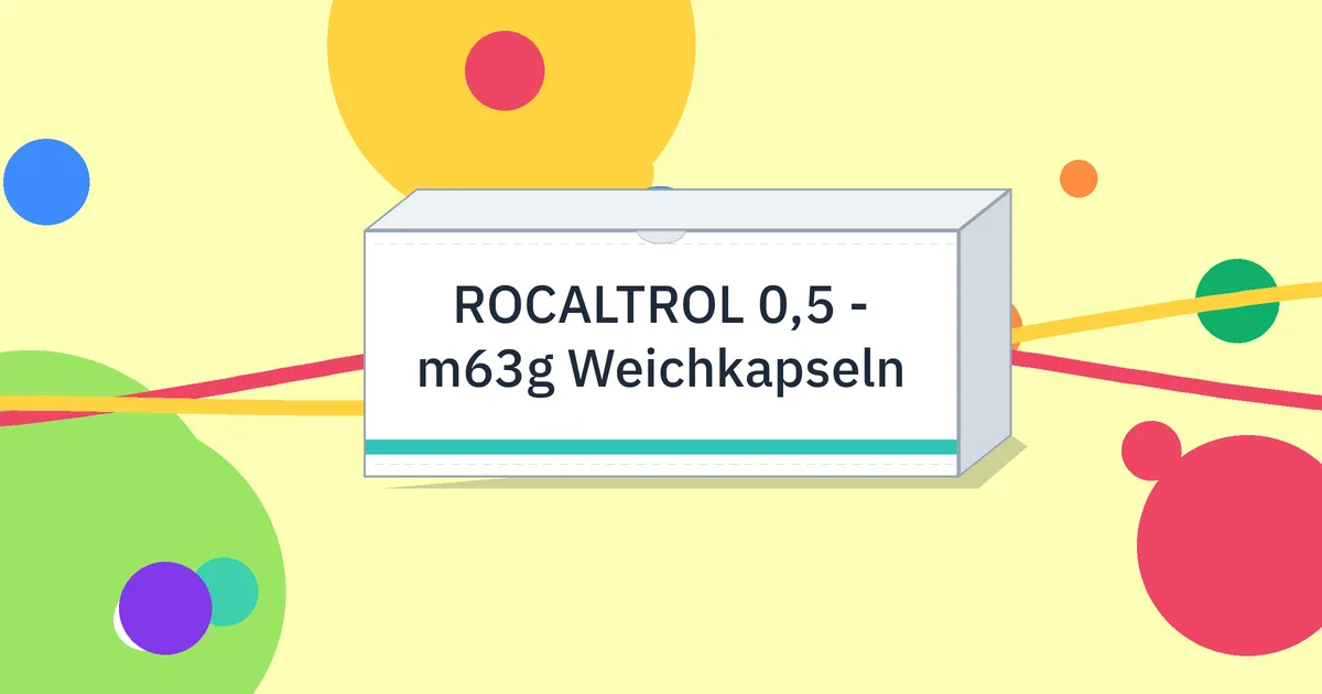 Symbolbild: Packung mit der Aufschrift ROCALTROL 0,5 -m63g Weichkapseln (PZN 17448259) – Verfügbarkeit und Bezug in Apotheken in Frankfurt am Main