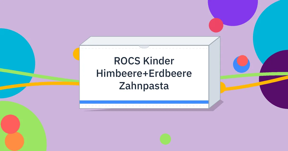 Symbolbild: Packung mit der Aufschrift ROCS Kinder Himbeere+Erdbeere Zahnpasta (PZN 07243214) – Verfügbarkeit und Bezug in Apotheken in Frankfurt am Main