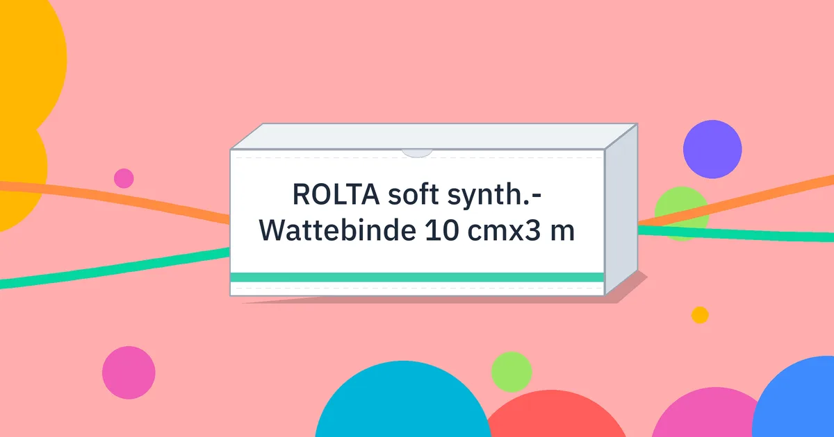 Symbolbild: Packung mit der Aufschrift ROLTA soft synth.-Wattebinde 10 cmx3 m (PZN 10792798) – Verfügbarkeit und Bezug in Apotheken in Frankfurt am Main