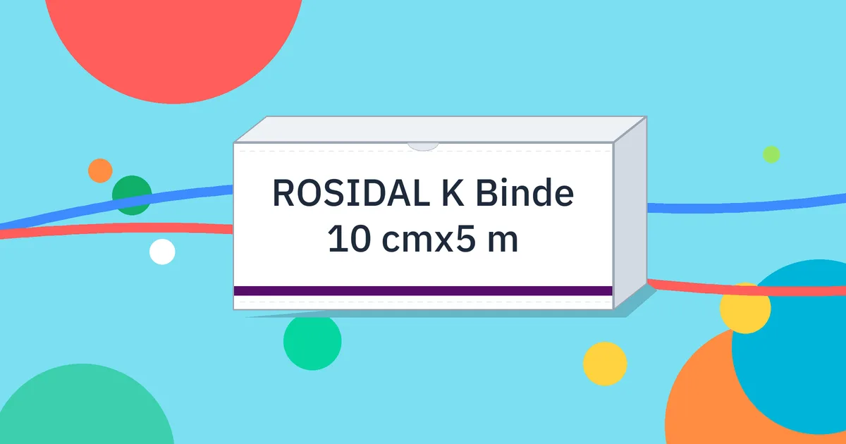 Symbolbild: Packung mit der Aufschrift ROSIDAL K Binde 10 cmx5 m (PZN 20276589) – Verfügbarkeit und Bezug in Apotheken in Frankfurt am Main