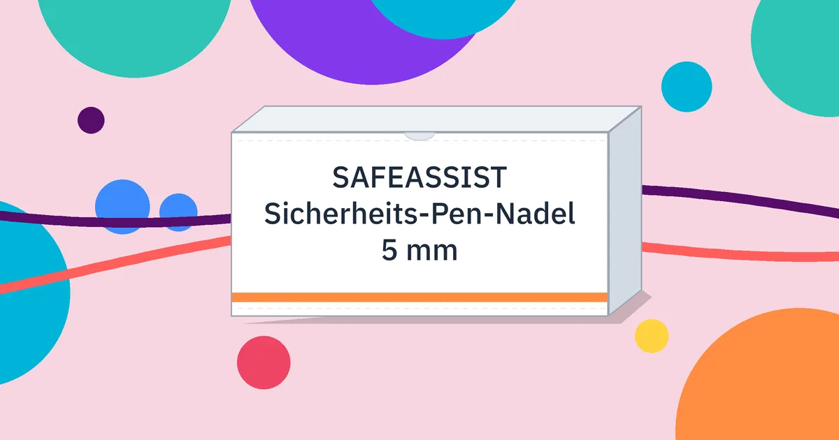 Symbolbild: Packung mit der Aufschrift SAFEASSIST Sicherheits-Pen-Nadel 5 mm (PZN 20539971) – Verfügbarkeit und Bezug in Apotheken in Frankfurt am Main