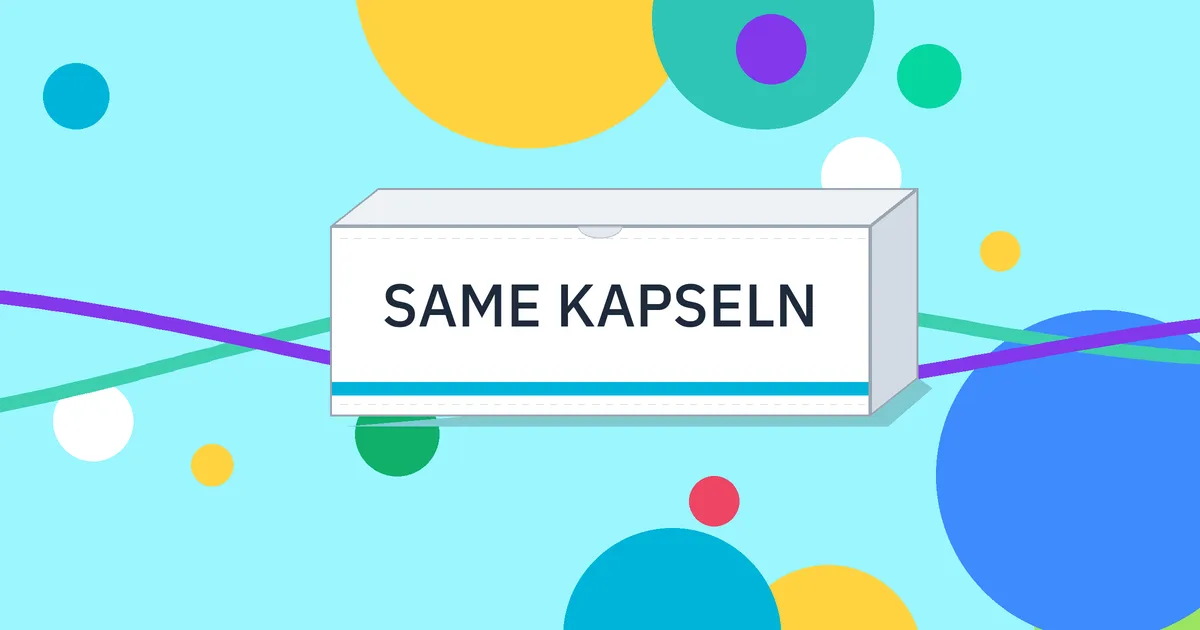 Symbolbild: Packung mit der Aufschrift SAME KAPSELN (PZN 06435414) – Verfügbarkeit und Bezug in Apotheken in Frankfurt am Main
